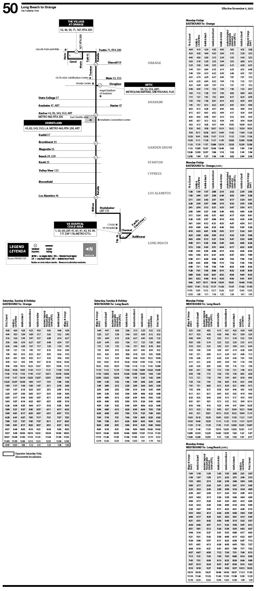 OCBus Maps and Schedules -- Route 50